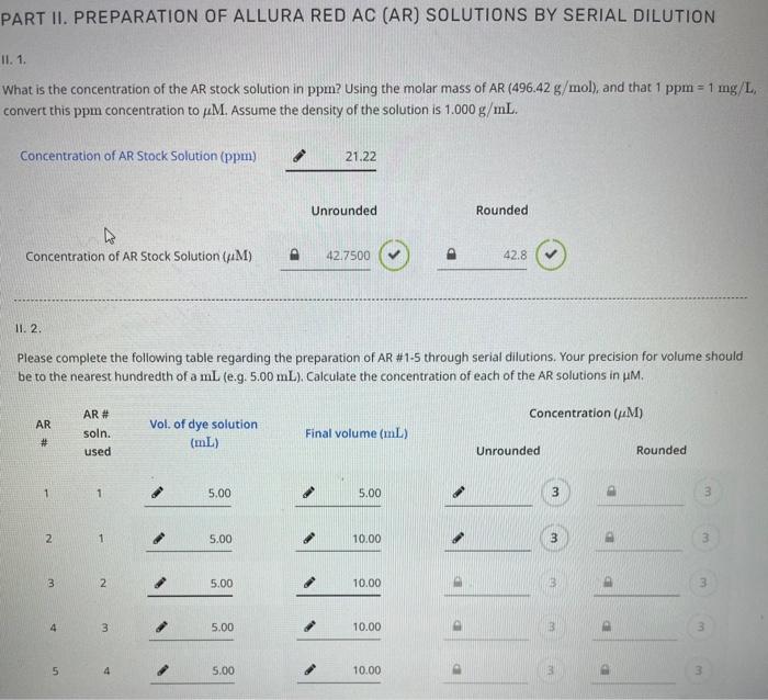 Solved What is the concentration of the AR stock solution in | Chegg.com