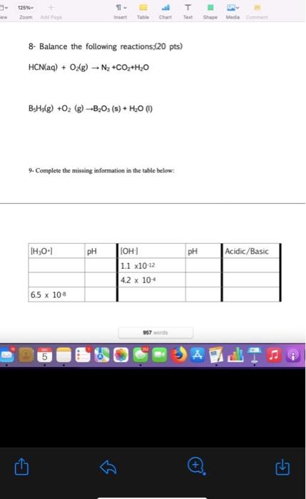 Solved 8- Balance the following reactions,(20 pts) | Chegg.com