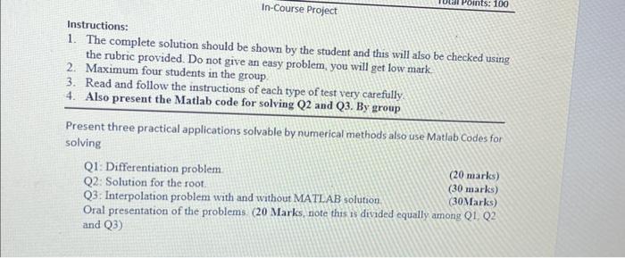 Solved Instructions: 1. The complete solution should be | Chegg.com