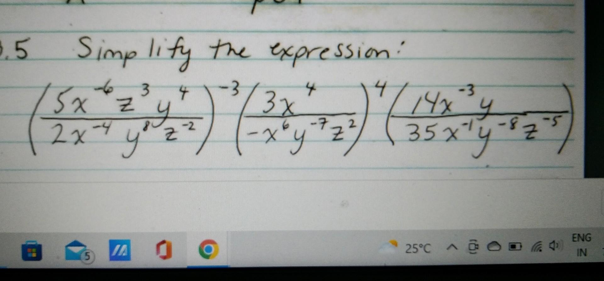 Solved 5 Simplify the expression: | Chegg.com