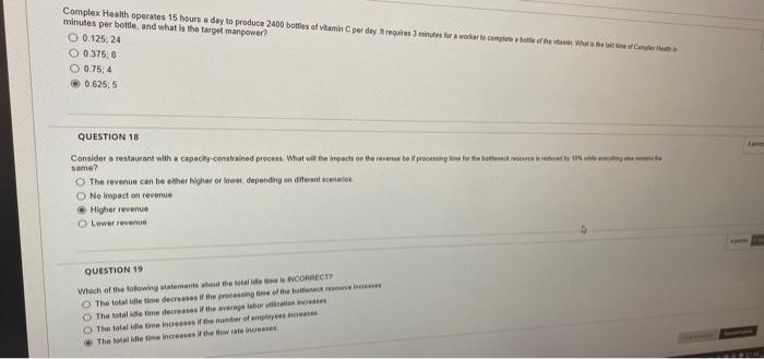 Solved minutes per botte, and what is the target manpower? | Chegg.com