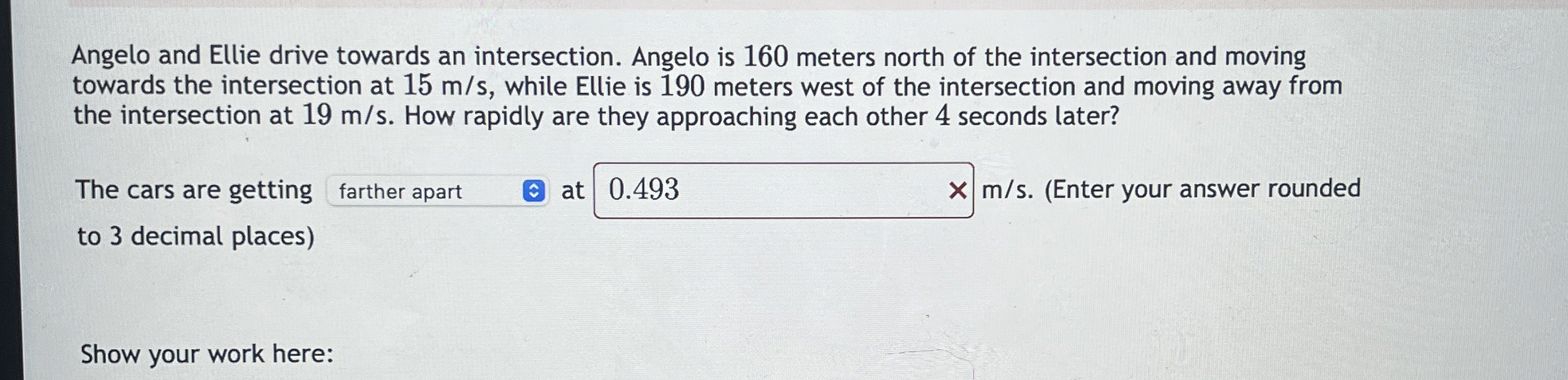 Solved Angelo and Ellie drive towards an intersection. | Chegg.com