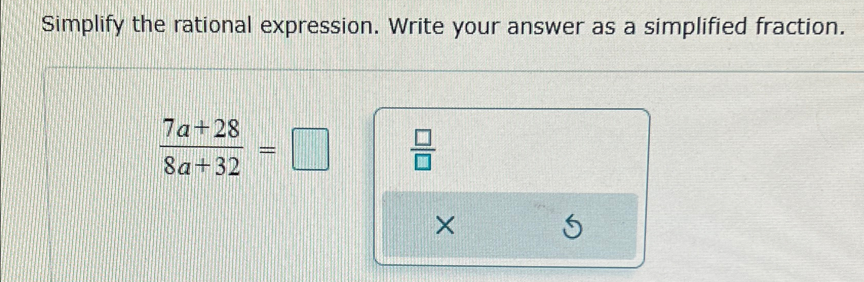 Solved Simplify the rational expression. Write your answer | Chegg.com