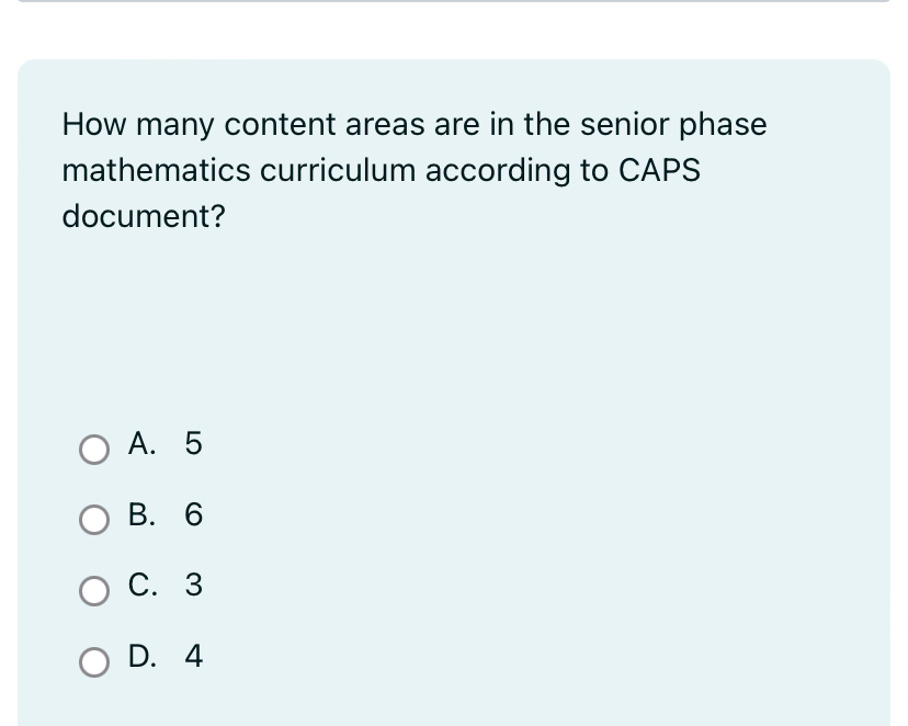 Solved How many content areas are in the senior phase | Chegg.com