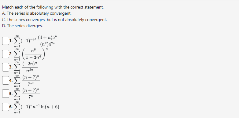 Solved Match each of the following with the correct | Chegg.com