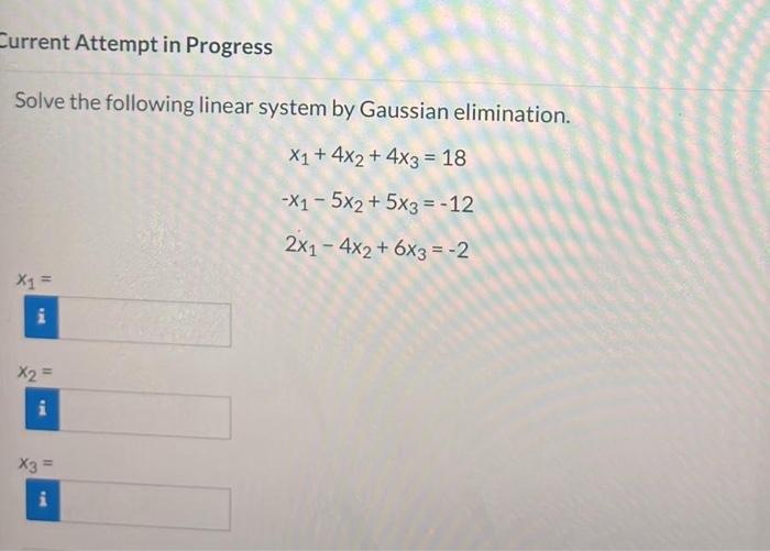 Solved Current Attempt in Progress Solve the following | Chegg.com