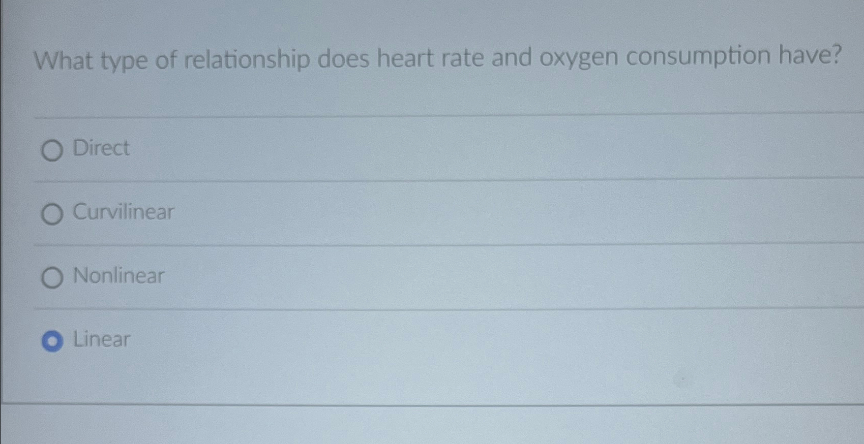Solved What type of relationship does heart rate and oxygen | Chegg.com
