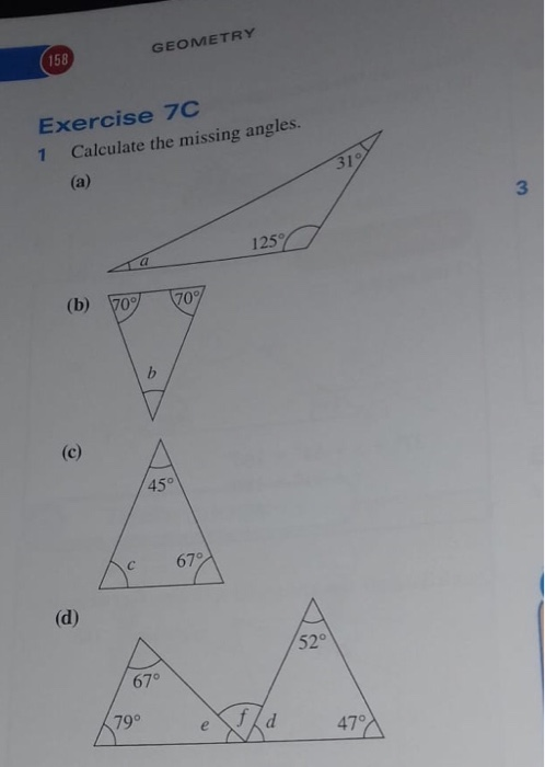 Solved GEOMETRY Exercise 70 1 Calculate the missing angles. | Chegg.com
