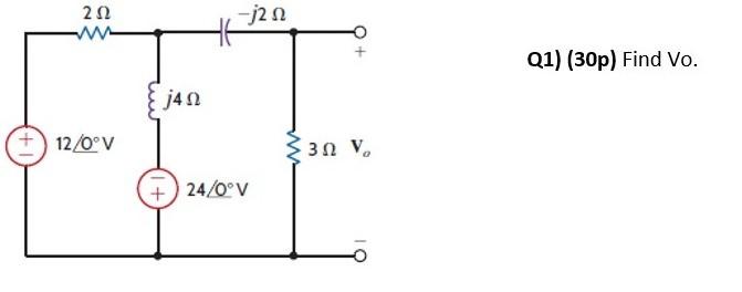 Solved Q1) (30p) Find Vo. | Chegg.com