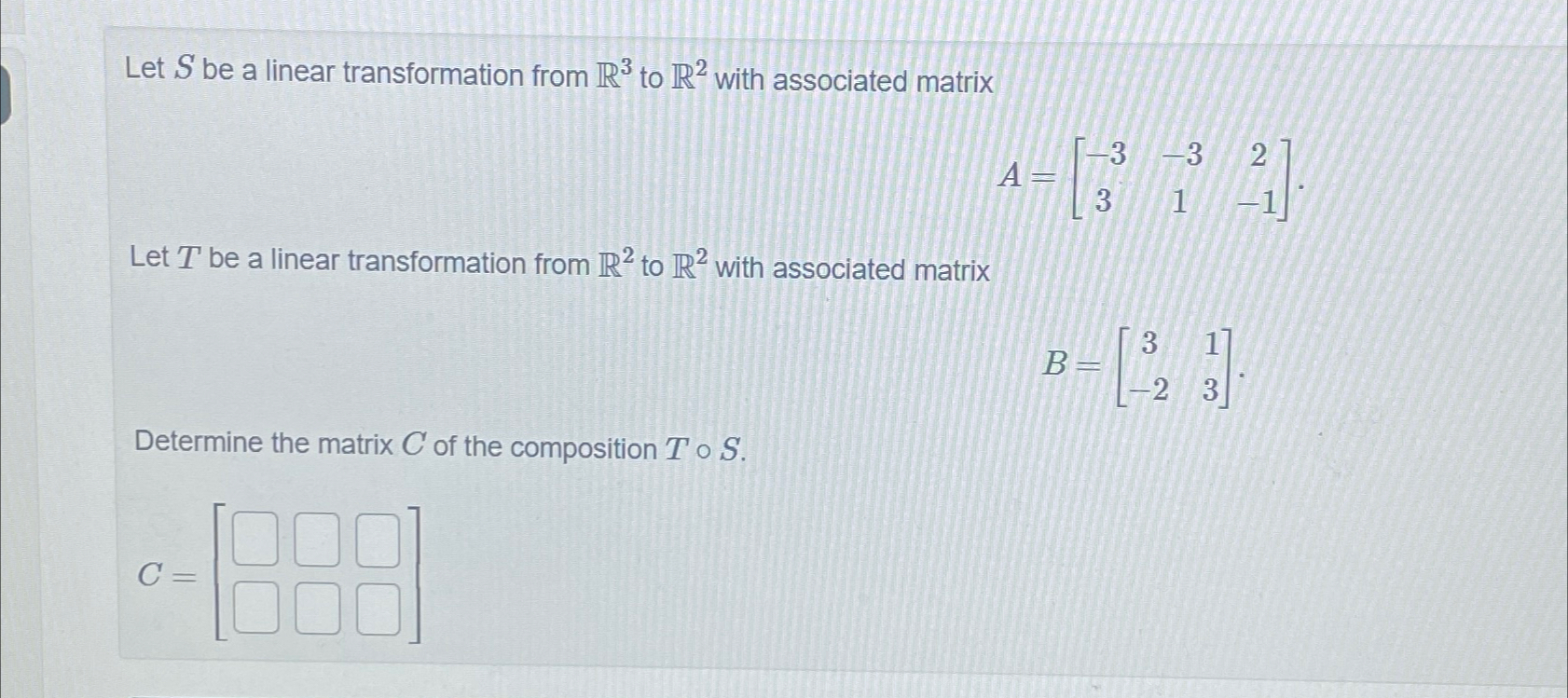 Solved Let S ﻿be a linear transformation from R3 ﻿to R2 | Chegg.com