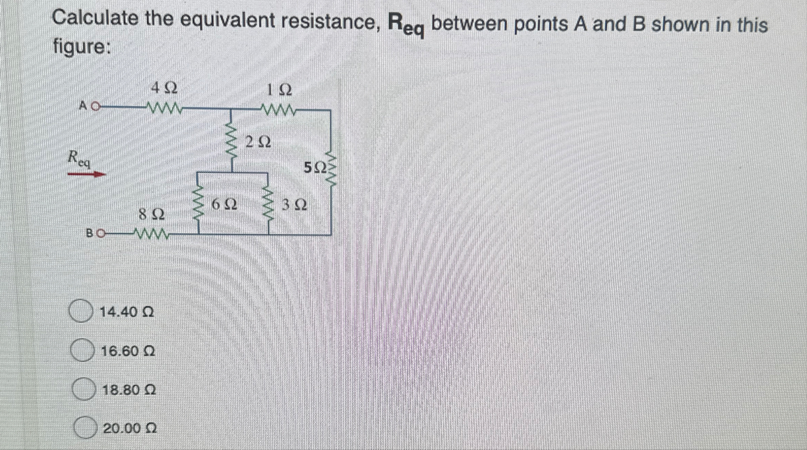 Solved Calculate the equivalent resistance, Req ﻿between | Chegg.com