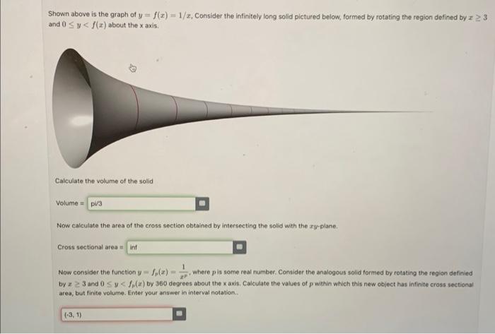 Solved Shown above is the graph of y=f(x)=1/x, Consider the | Chegg.com