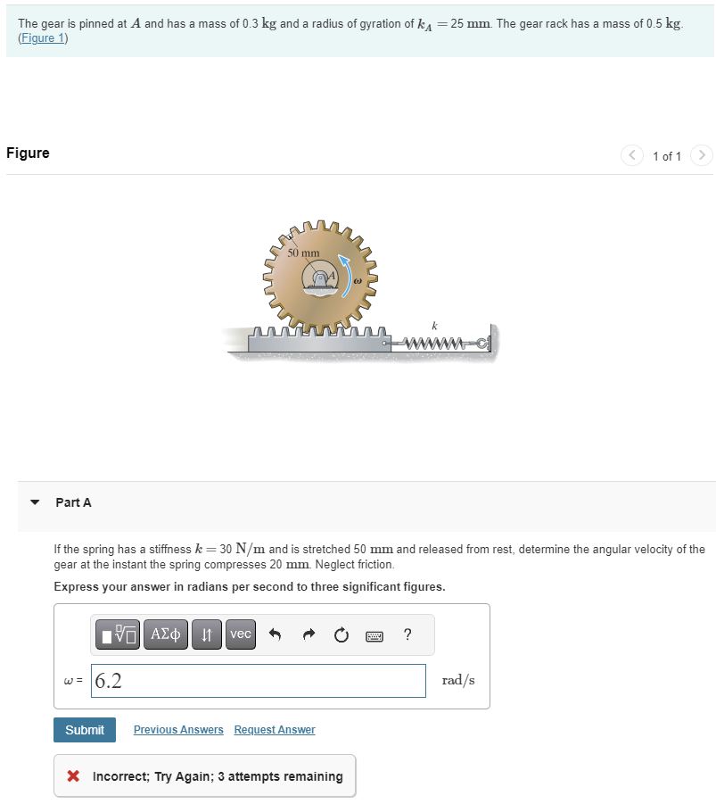 Solved (Figure 1)FigurePart AIf the spring has a stiffness | Chegg.com
