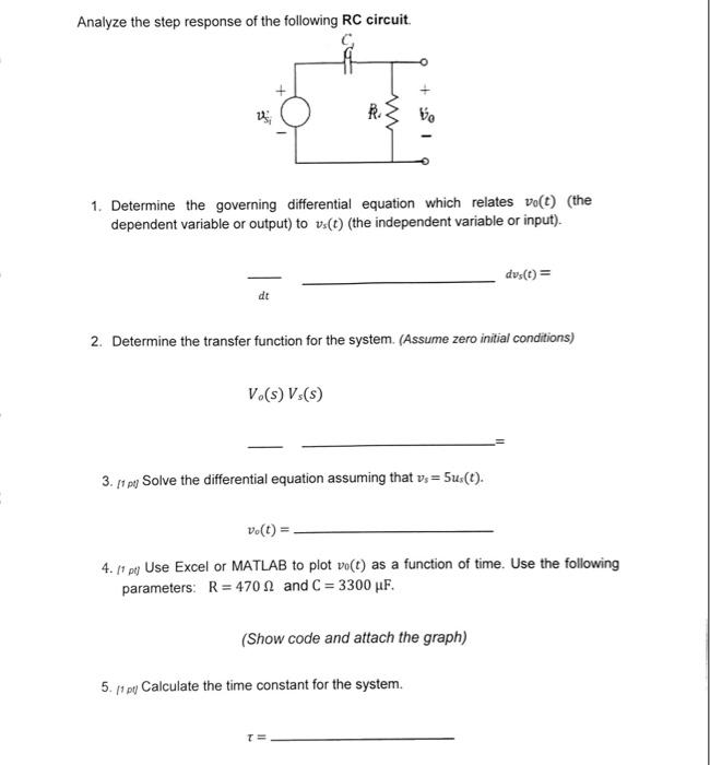 where R=R1+RL (1). Derive the governing differential | Chegg.com