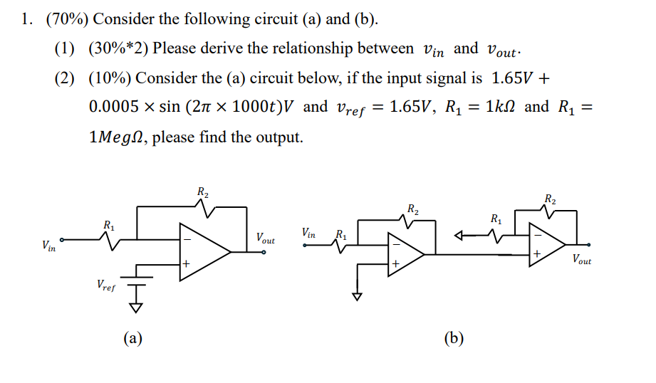 Solved (70%) ﻿Consider the following circuit (a) ﻿and | Chegg.com