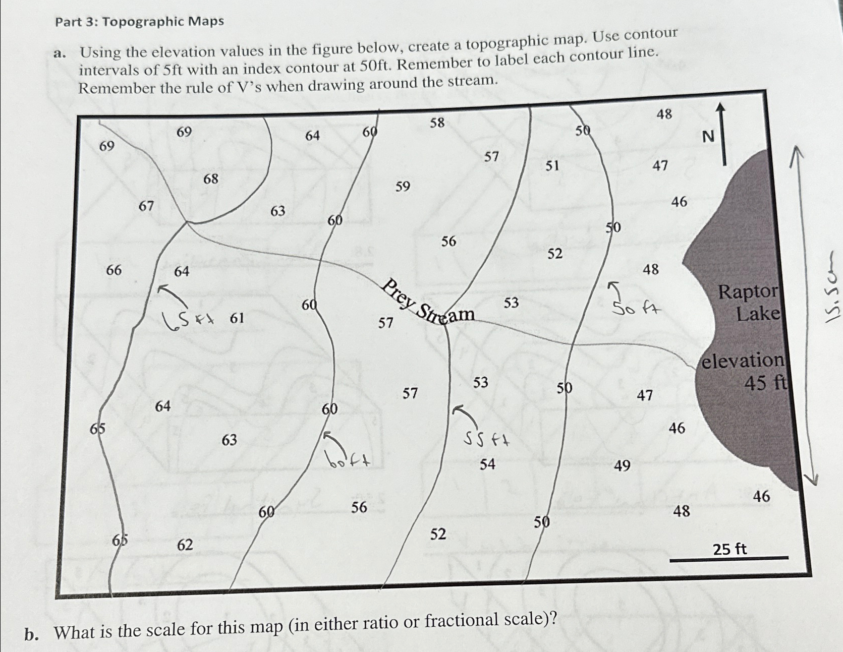 Solved Part 3: Topographic Mapsa. ﻿Using the elevation | Chegg.com