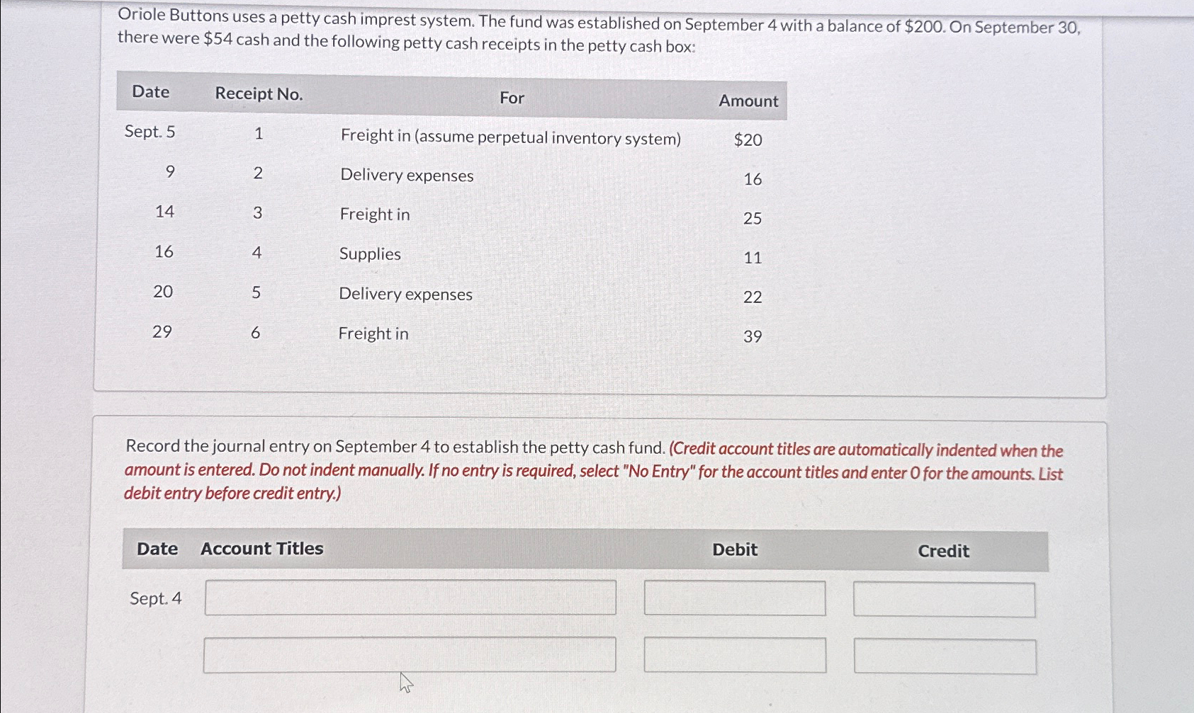Solved Oriole Buttons uses a petty cash imprest system. The | Chegg.com