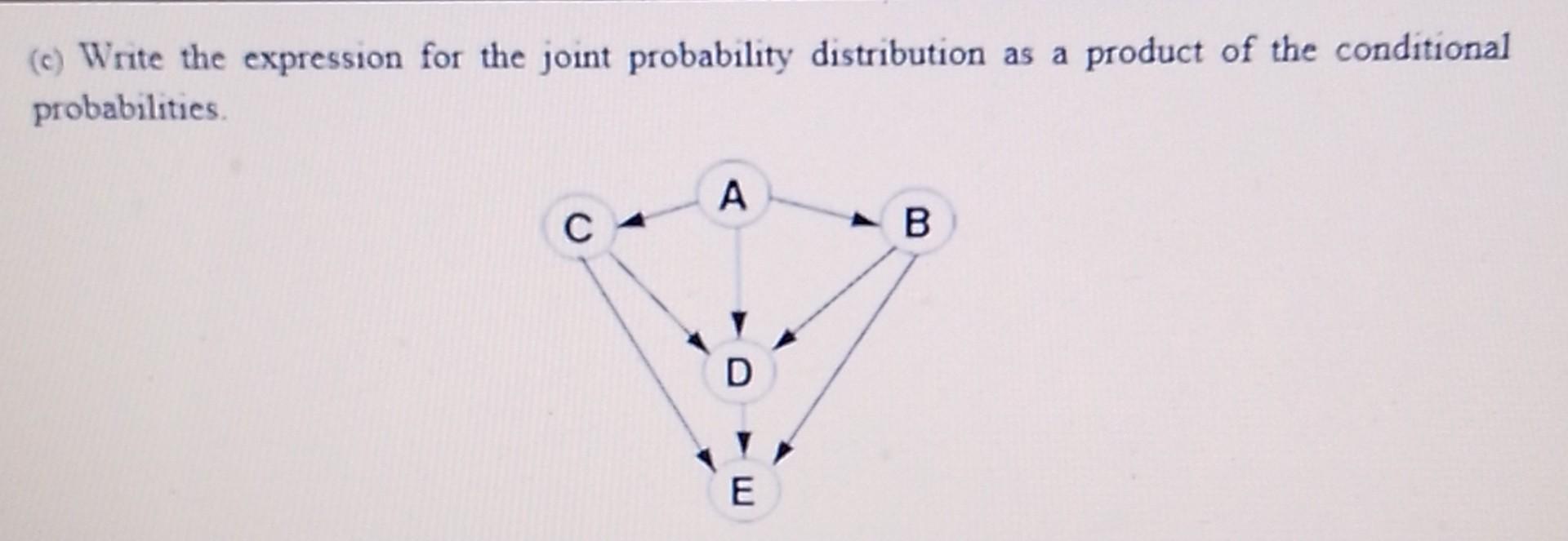 Solved (c) Write the expression for the joint probability | Chegg.com