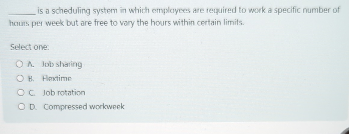 Solved is a scheduling system in which employees are | Chegg.com