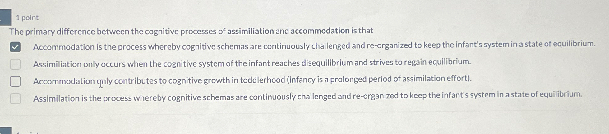 Solved 1 ﻿pointThe primary difference between the cognitive | Chegg.com