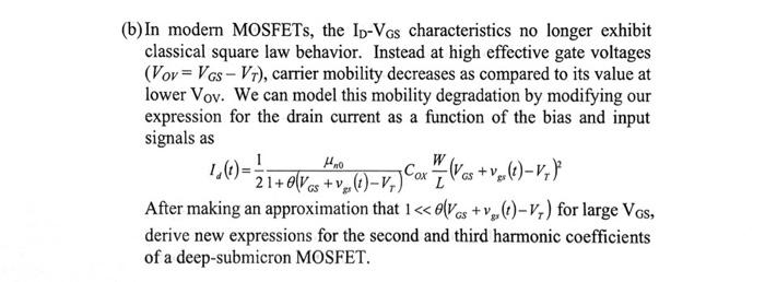 Solved 3. Let's consider the nonlinearity of a MOS | Chegg.com