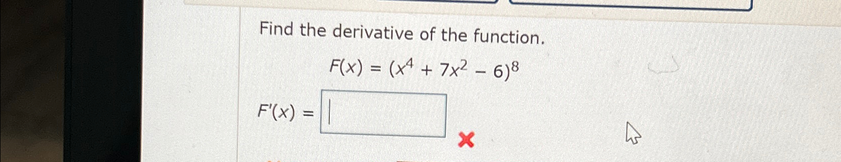 Solved Find the derivative of the | Chegg.com