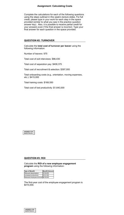 Solved Camplebe the calculations for each of the following | Chegg.com
