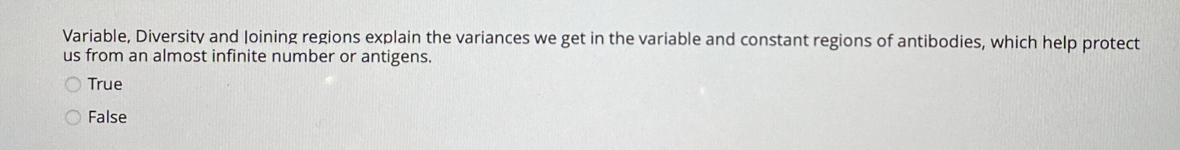 Solved Variable, Diversity and loining regions explain the | Chegg.com