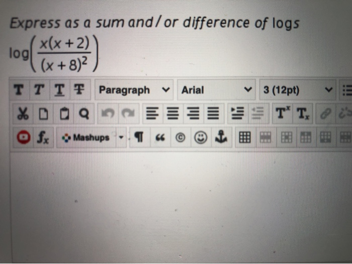 Solved Express as a sum and/or difference of logs x(x + 2) | Chegg.com