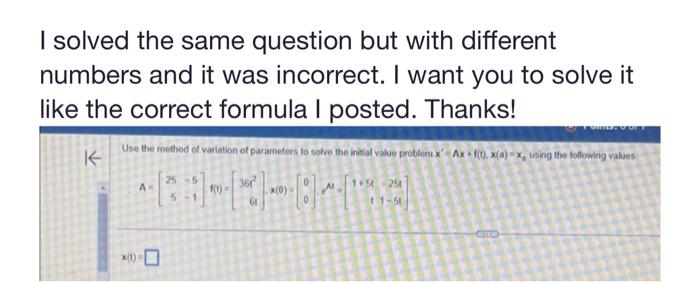 Solved I solved the same question but with different numbers | Chegg.com