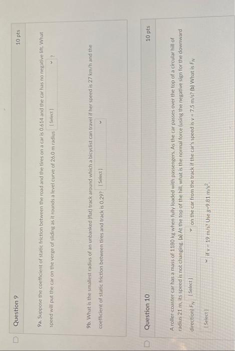 Solved 9a. Suppose the coefficient of static friction | Chegg.com