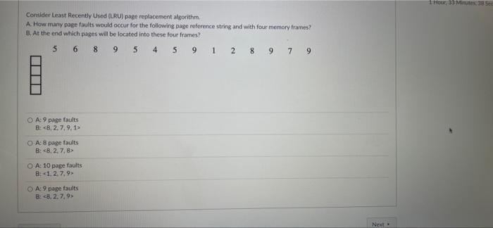 Solved Consider Least Recently Used (LRU) page replacement | Chegg.com