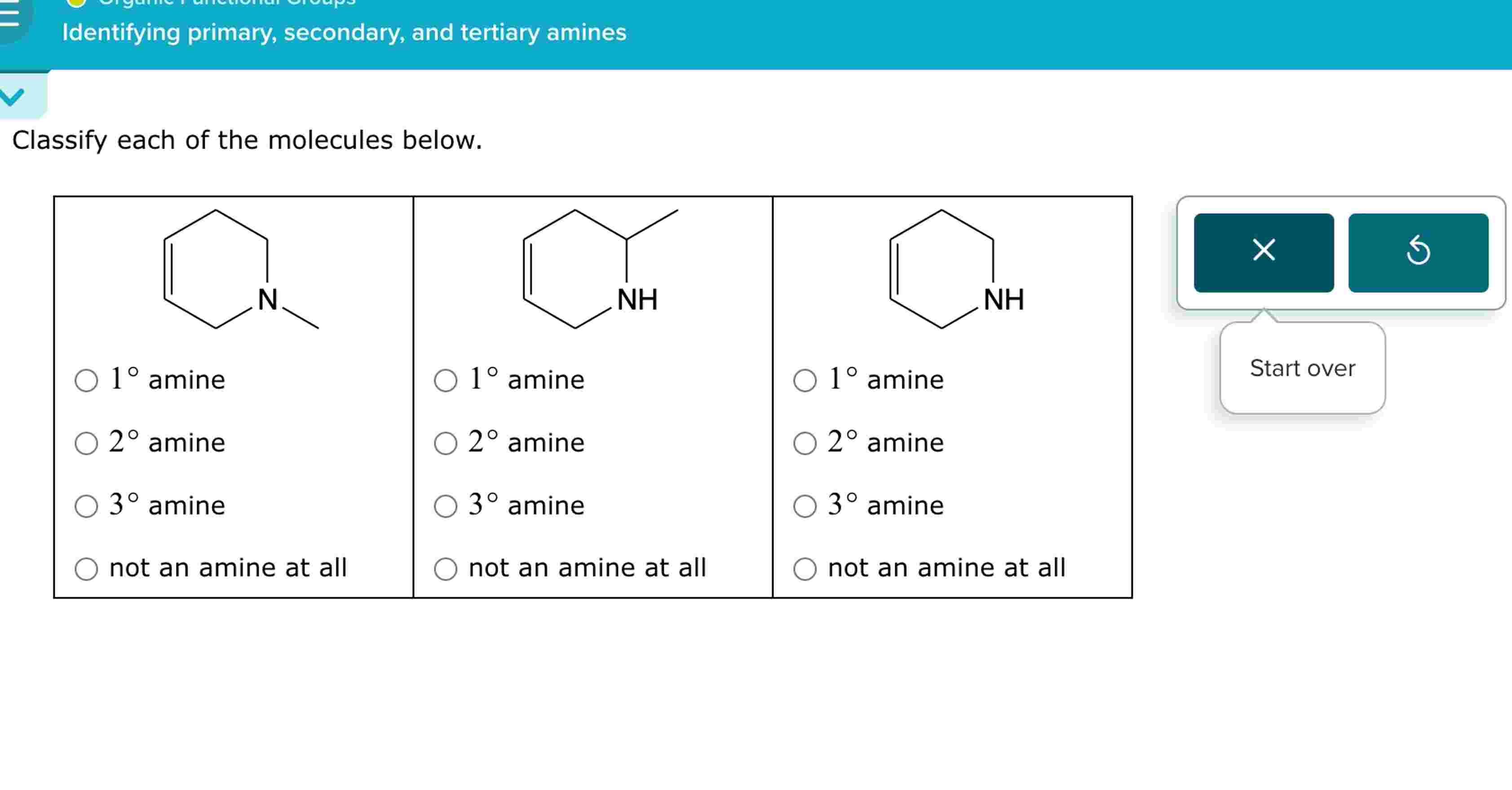 Solved Classify each of the molecules below. primary amine | Chegg.com