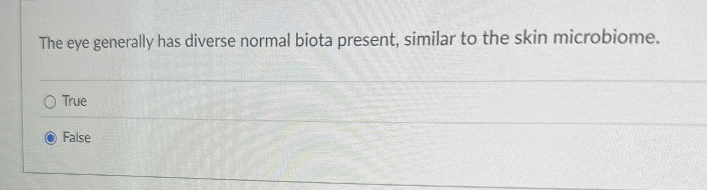 Solved The eye generally has diverse normal biota present, | Chegg.com