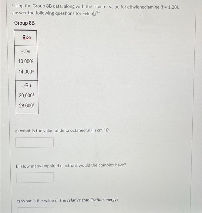 Solved Using the Group 8B data, along with the f-factor | Chegg.com