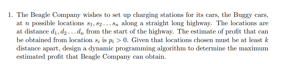 Solved The Beagle Company wishes to set up charging stations | Chegg.com