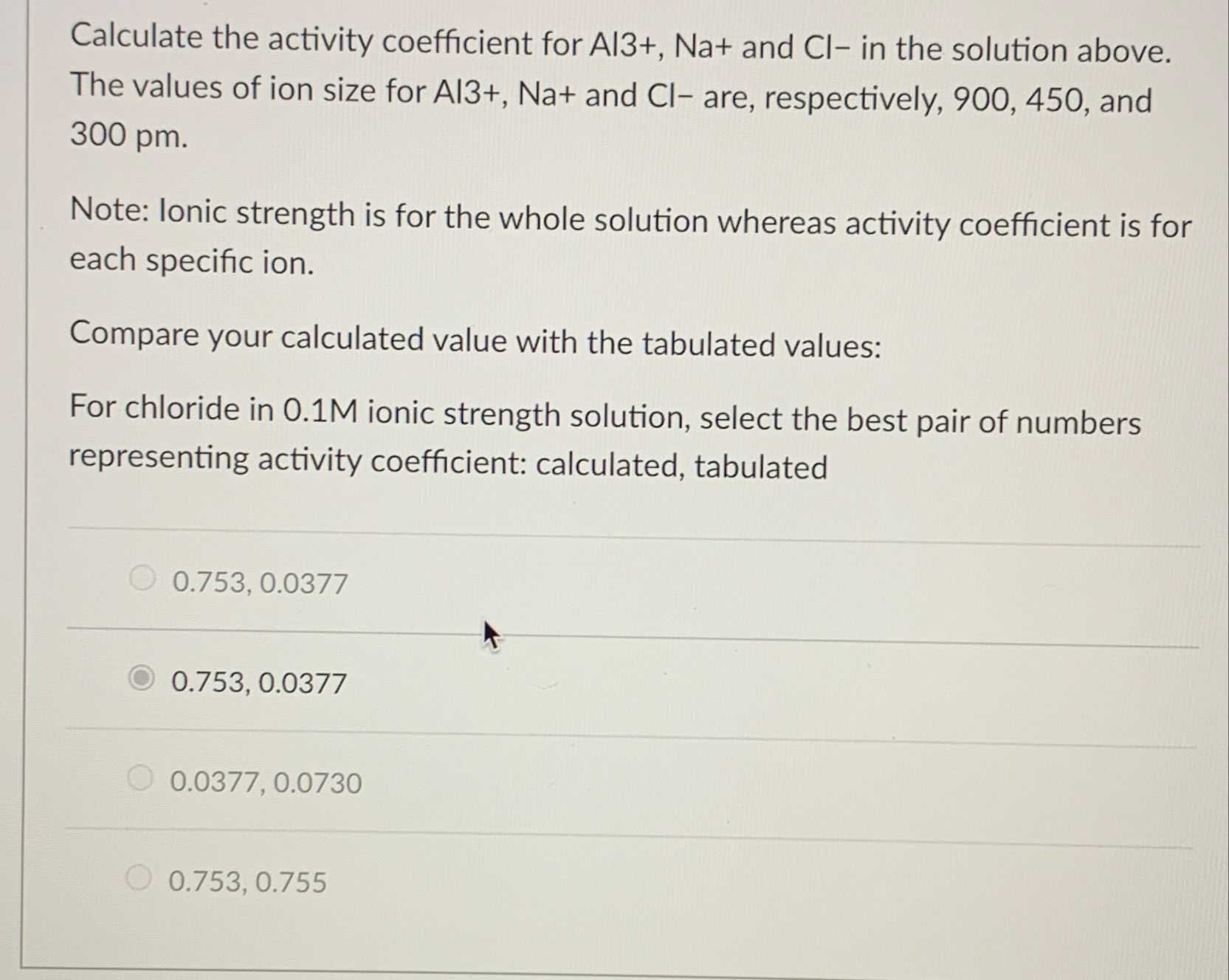 Calculate the activity coefficient for Al3+,Na+ ﻿and | Chegg.com
