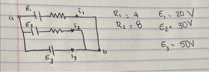 Solved Explain how to find the currents R1= 4 R2= 8 E1= | Chegg.com