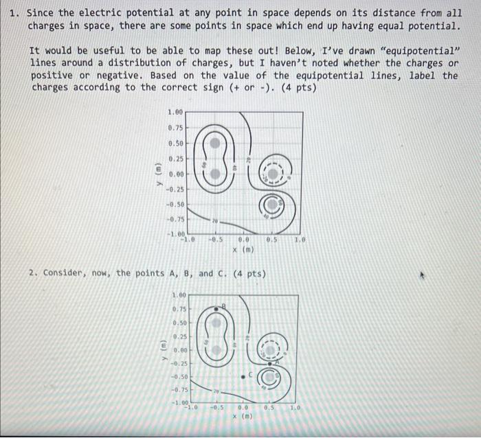 Solved Since the electric potential at any point in space | Chegg.com