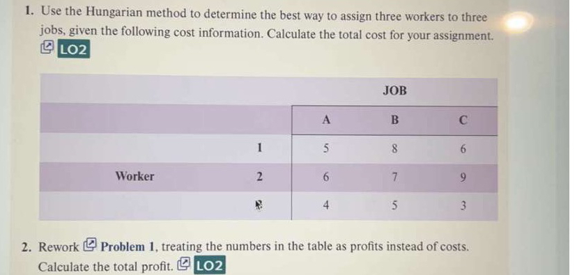 Solved Use the Hungarian method to determine the best way to | Chegg.com