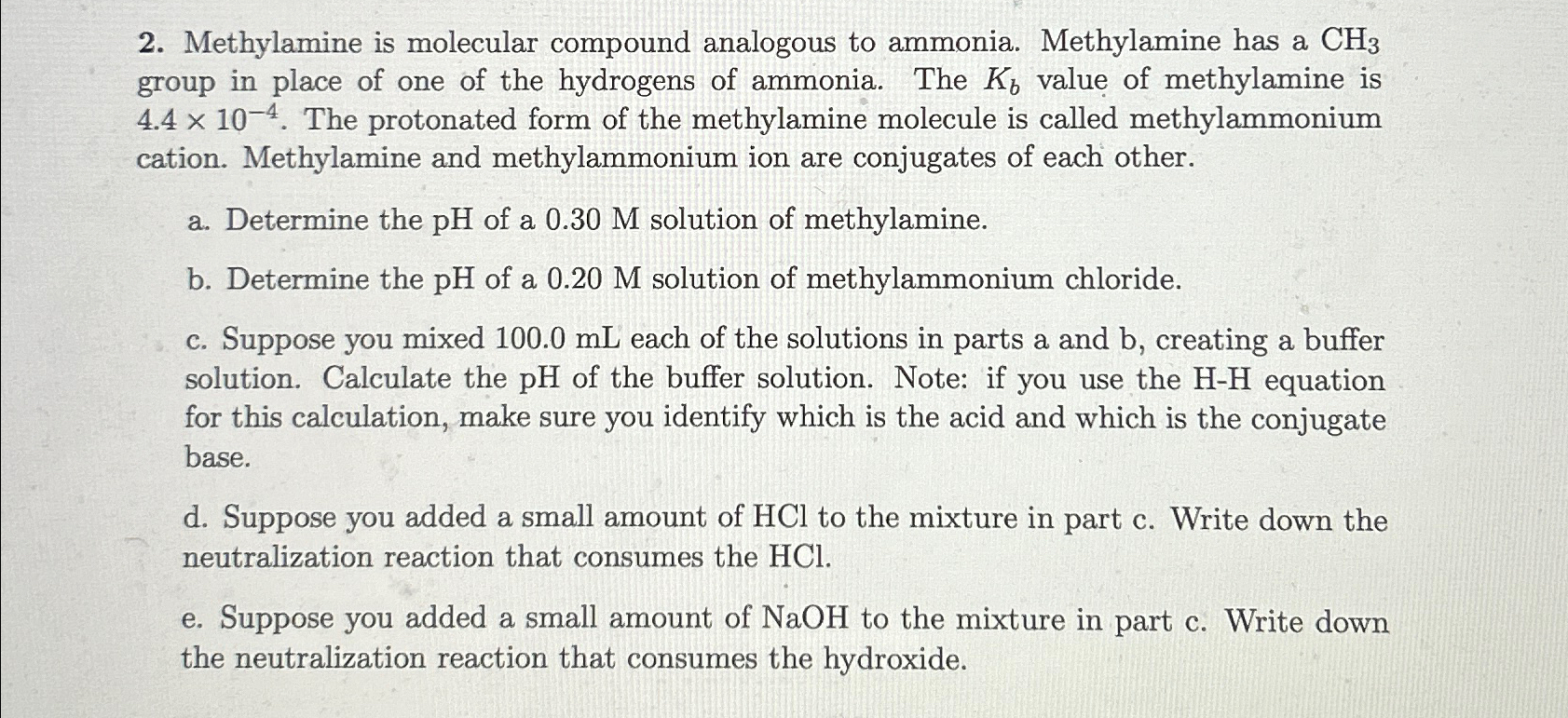 Solved Methylamine is molecular compound analogous to | Chegg.com