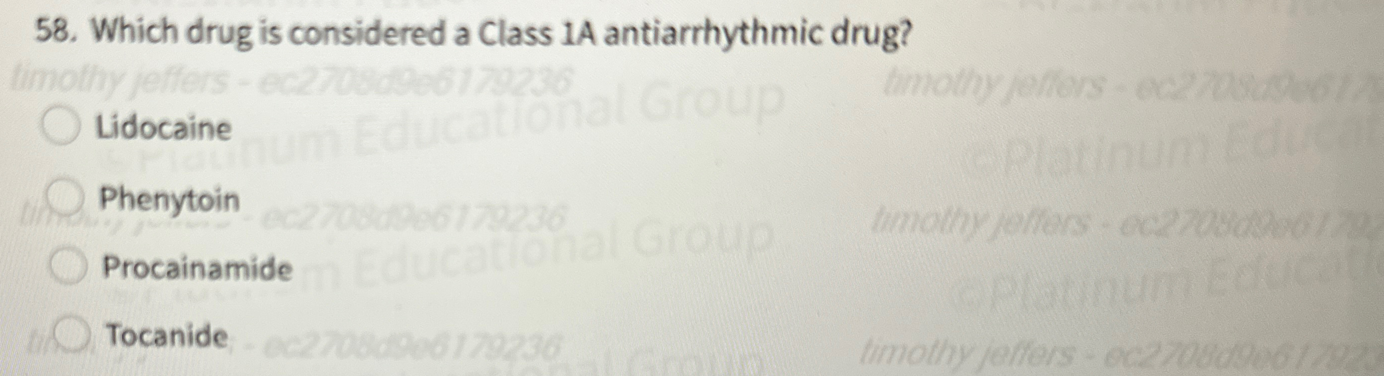 Solved Which drug is considered a Class 1A antiarrhythmic | Chegg.com
