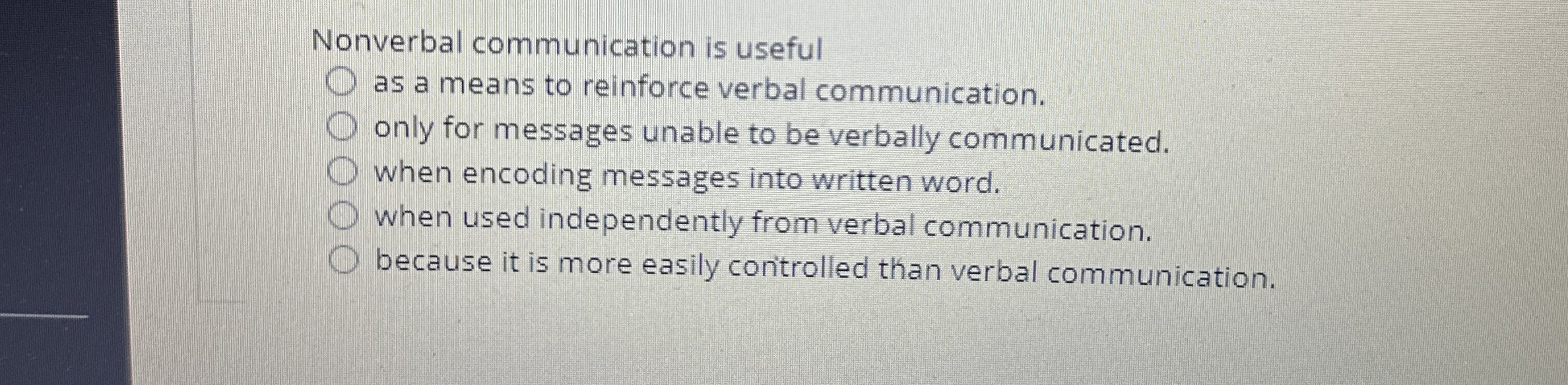 Solved Nonverbal communication is usefulas a means to | Chegg.com