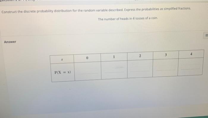 Solved Construct the discrete probability distribution for | Chegg.com