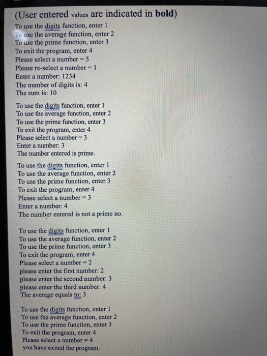 Solved Write A Function Called Digits Function That Is Able 