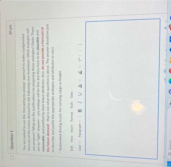 Solved You are tasked to use the 'forecasting by arialogy' | Chegg.com