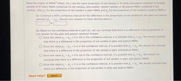Solved Does the maker of M8Ms (Mars, Inc.) use the same | Chegg.com