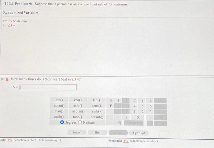 Solved (10\%) Problem 9: Suppose that a person has an | Chegg.com