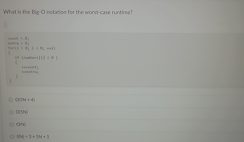 Solved What is the Big-O notation for the worst-case | Chegg.com