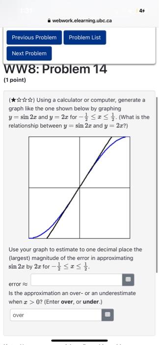 webwork.elearning.ubc.ca WW8: Problem 14 (1 point) | Chegg.com